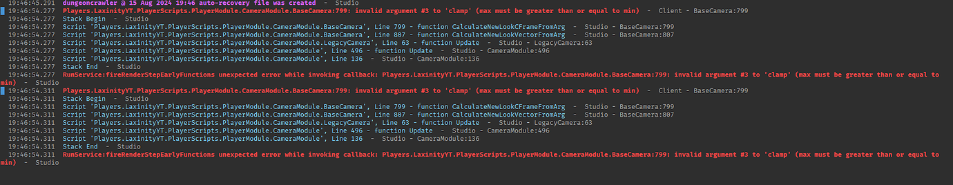 Exactly 90 degree camera (top-down view) causes an onslaught of errors - Scripting Support ...