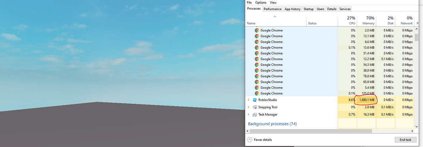 Significant memory leak on blank baseplate when resetting character - Engine Bugs - Developer ...