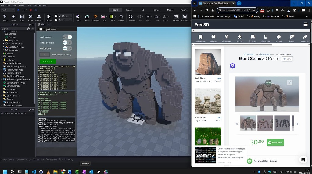 OBJ files to Minecraft-style blocks in Roblox Studio - Creations ...