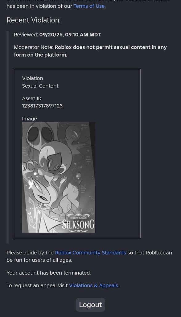 Roblox accounts getting falsely terminated for the default starter place - Platform Usage ...
