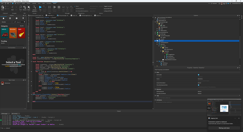 Help making inventory system - Scripting Support - Developer Forum | Roblox