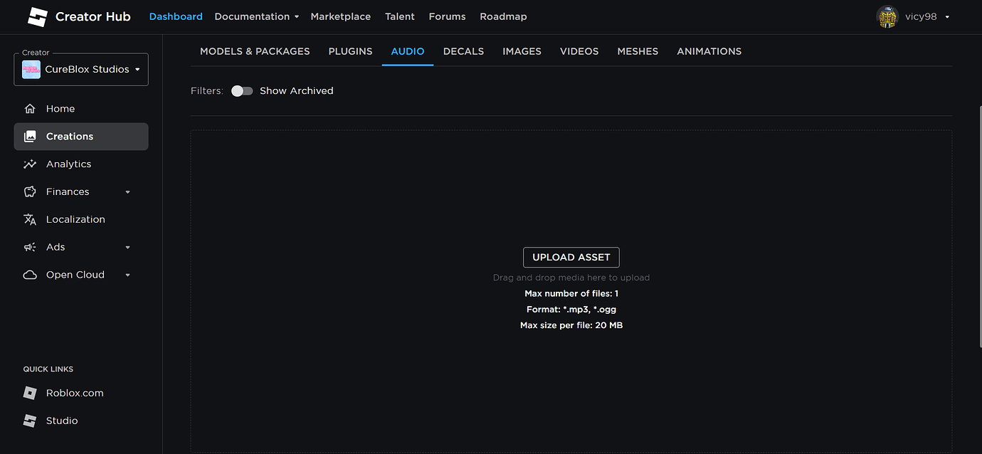 Can I still see how many sounds I can upload? - Platform Usage Support - Developer Forum | Roblox