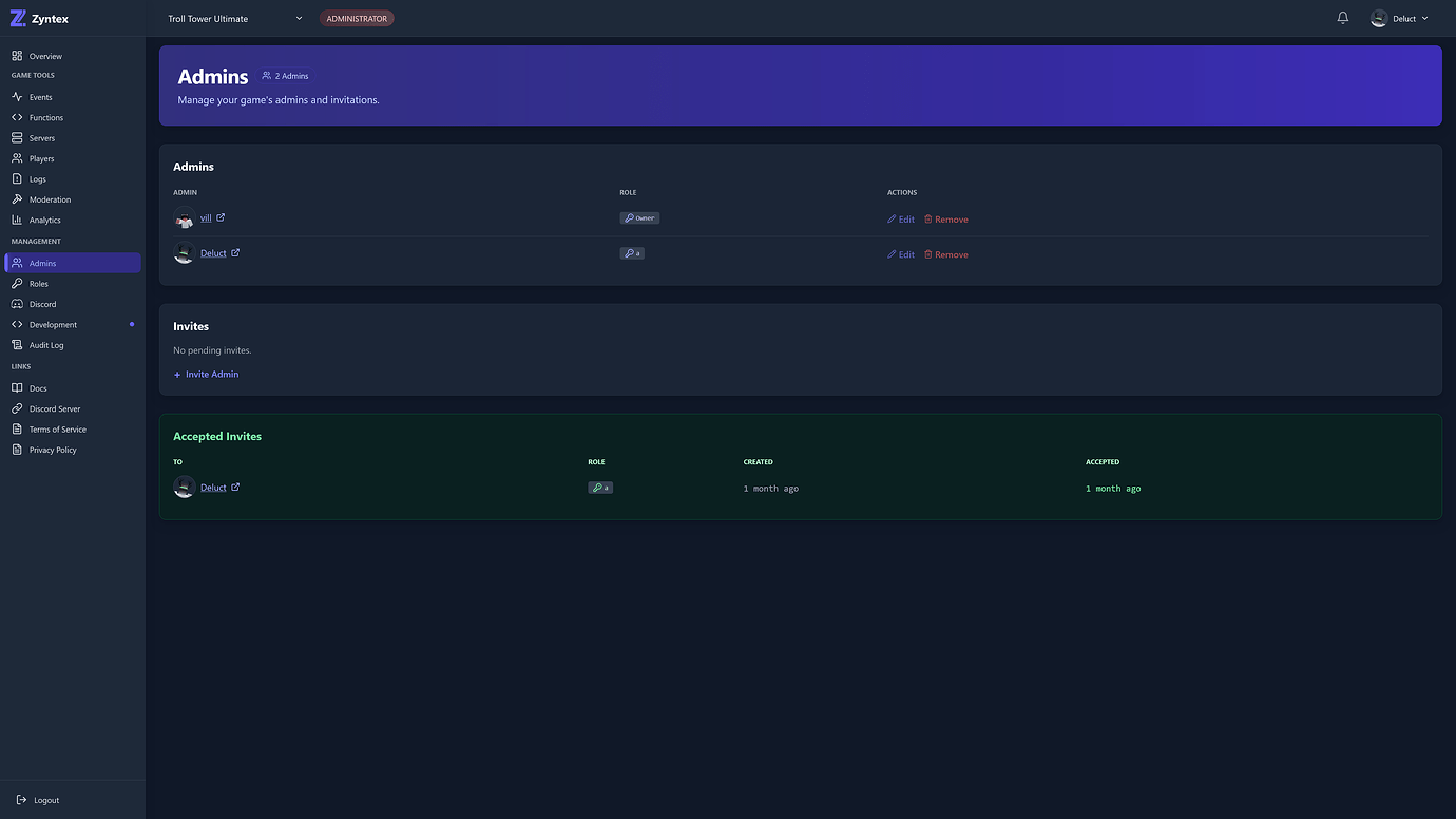 Zyntex - The real-time Roblox dashboard for moderation, logs, and ...