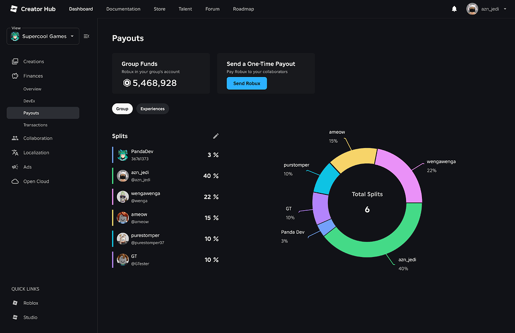 Manage Group revenue in Creator Hub and split profit per experience ...