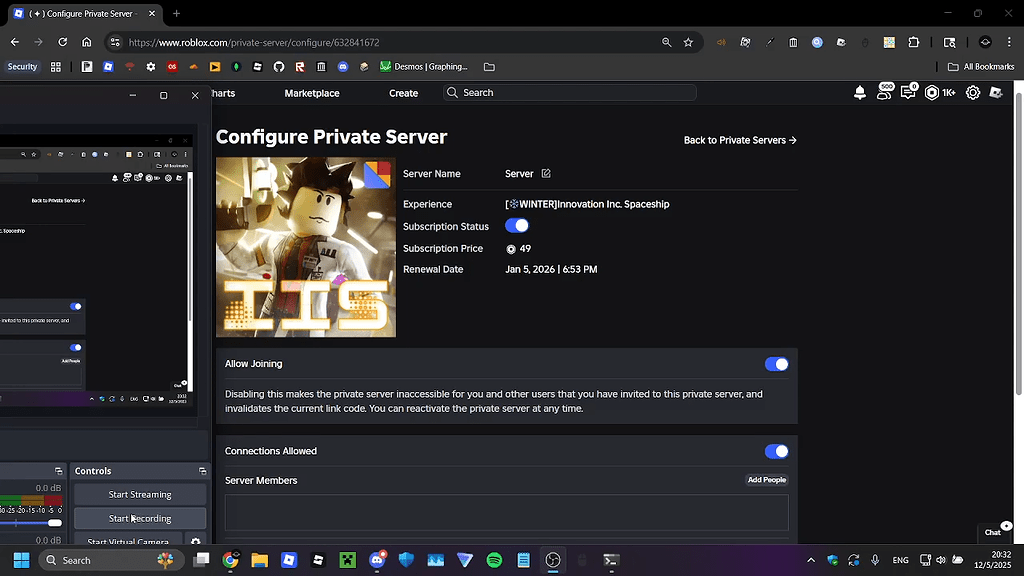 Cannot unsubscribe from private servers - Roblox Application and Website Bugs - Developer Forum ...