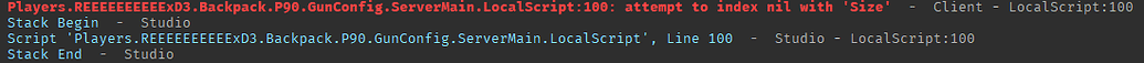 Attempt to index nil with 'Size' - Scripting Support - Developer Forum | Roblox