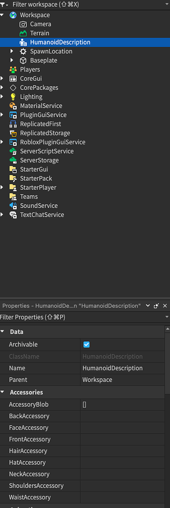 Humanoid Description Bug - Engine Bugs - Developer Forum | Roblox