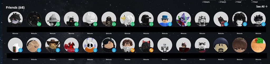 All Friends Statuses Displayed as Playing "Website" - Roblox ...