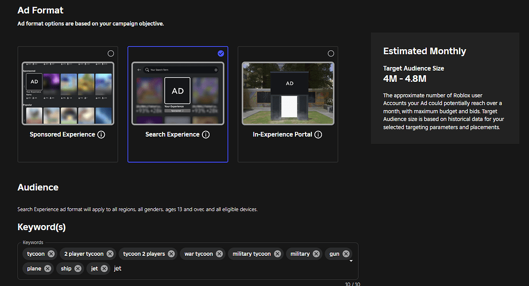Should I use Sponsored Experiences or Search Experiences for Advertising? - Game Design Support ...