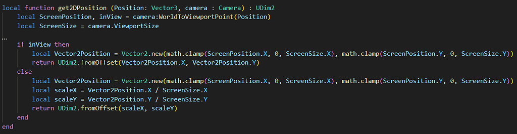 Converting 3D point in ViewportFrame to 2D point on player's screen - Scripting Support ...