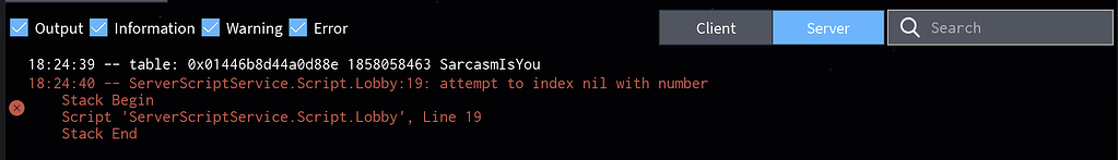 Attempt to index nil - Scripting Support - Developer Forum | Roblox