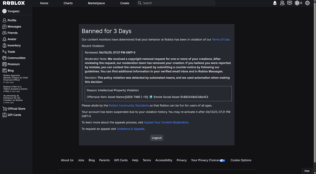 False Copyright Ban on My Original Asset (Automated Moderation Error ...