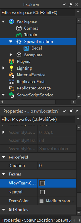 Creating Team Spawn Script - Need Help - Scripting Support - Developer Forum | Roblox