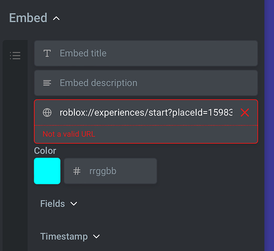 Problem with embed url in webhooks - Scripting Support - Developer Forum | Roblox