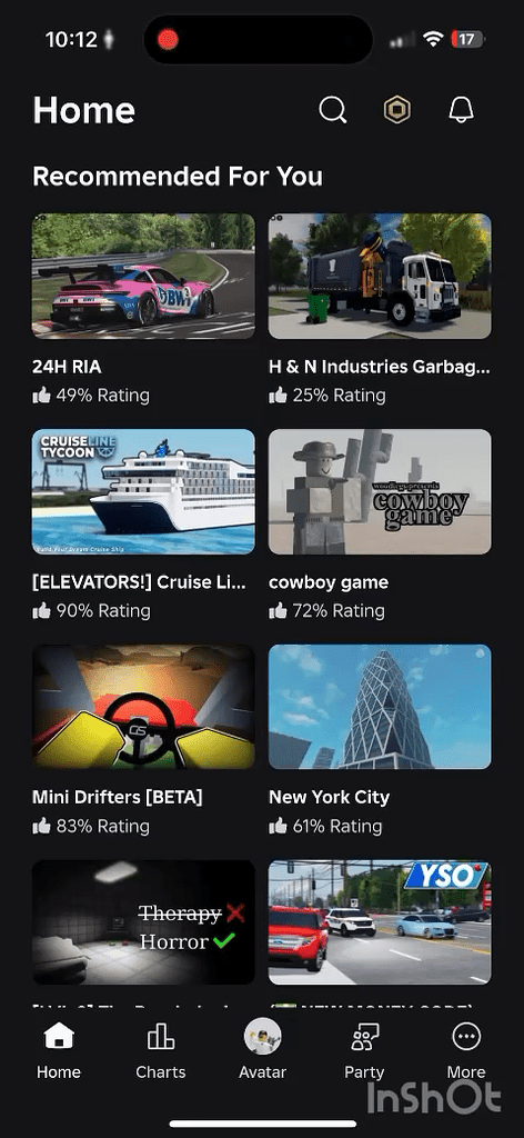 Why is my Recommended only paid games - Roblox Application and Website ...