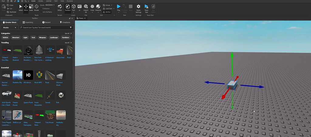 Roblox studio resetting the transform tools to nil after selecting locked parts or skyboxes ...