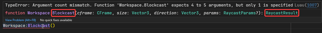 Incorrect type information for Blockcast, Spherecast, and Shapecast ...