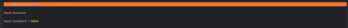 Why is my code being marked orange? - Scripting Support - Developer ...