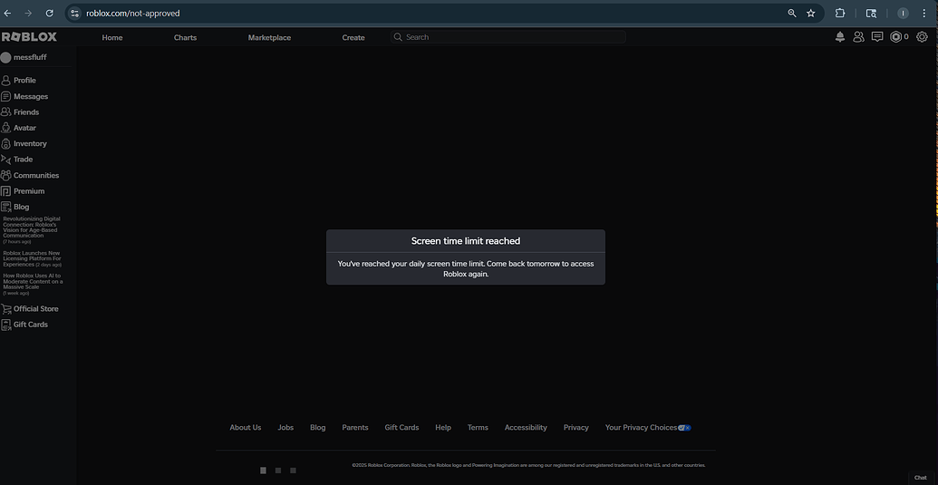 Screen Time Limit Bug - Platform Usage Support - Developer Forum | Roblox