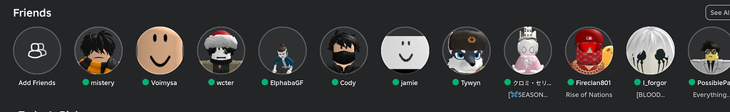 Roblox desktop application friend carousel card tiles not loading ...