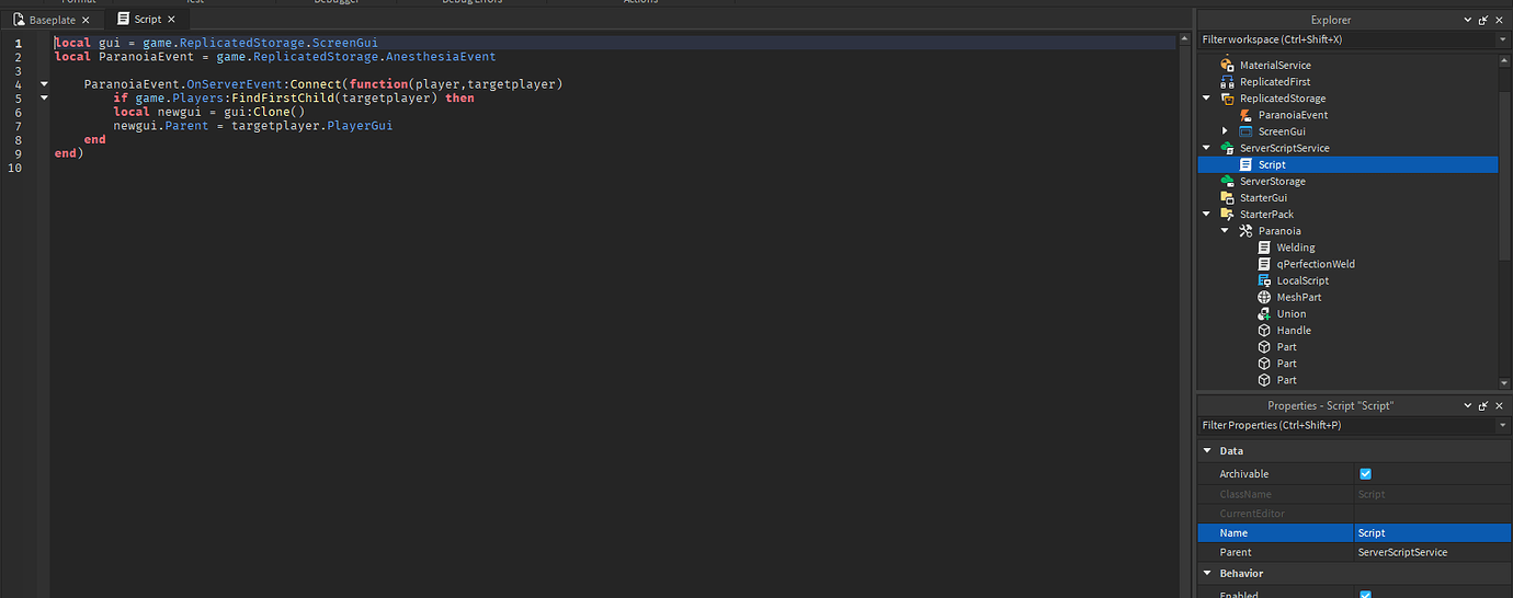 Showing a GUI on a clicked players screen when having a tool equipped - Scripting Support ...