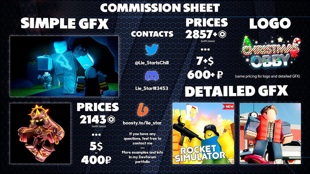 [OPEN] GFX and Logo commissions - Portfolios - Developer Forum | Roblox
