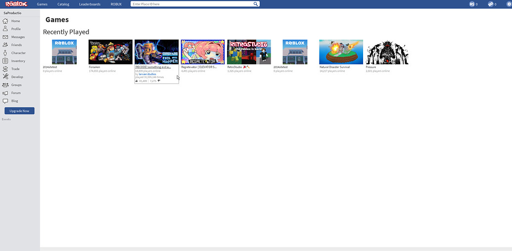 [OPEN SOURCE] incomplete 2014L ROBLOX website simulator - Community ...
