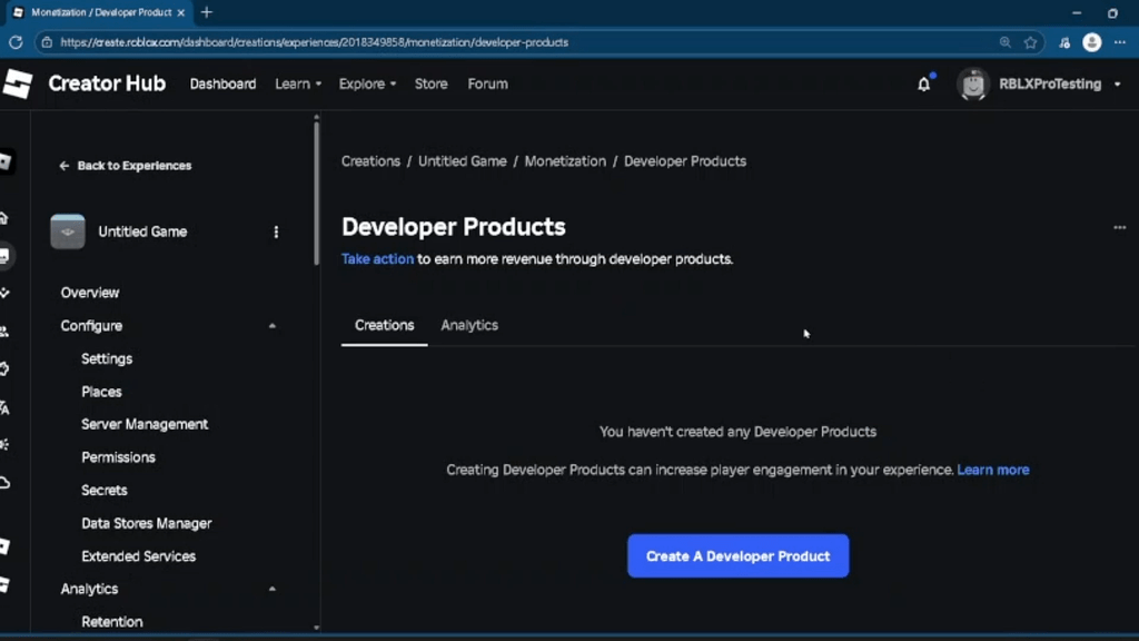 Developer Product not appearing after creation - Creator Hub (create ...
