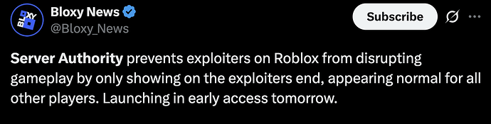 Server Authority Documentation? - Platform Usage Support - Developer Forum | Roblox