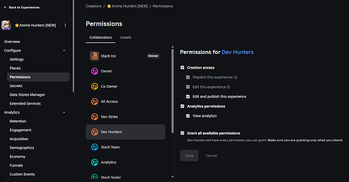 Creator Hub Roles Permissions not working properly - Roblox Application ...