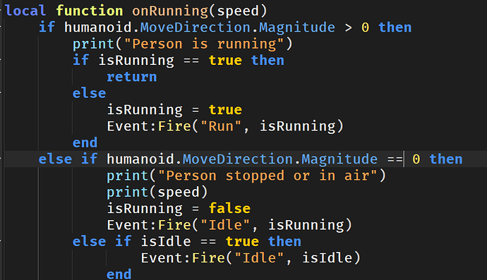 Is there a better way to check if a person is running or not? - Scripting Support - Developer ...