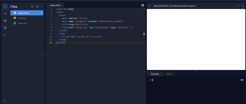 How to create and host a portfolio website for free with Replit and ...