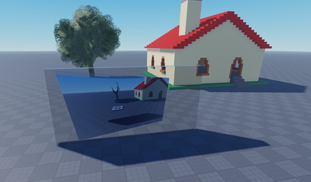 The camera's view will render over transparent glass instances inside ...