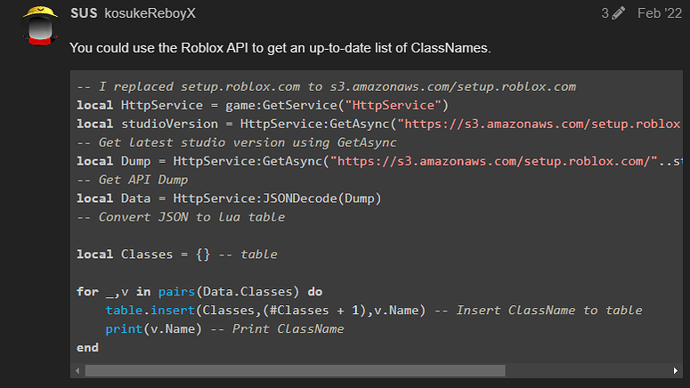 Calculate all classnames a Instance may be classified as - Scripting Support - Developer Forum ...