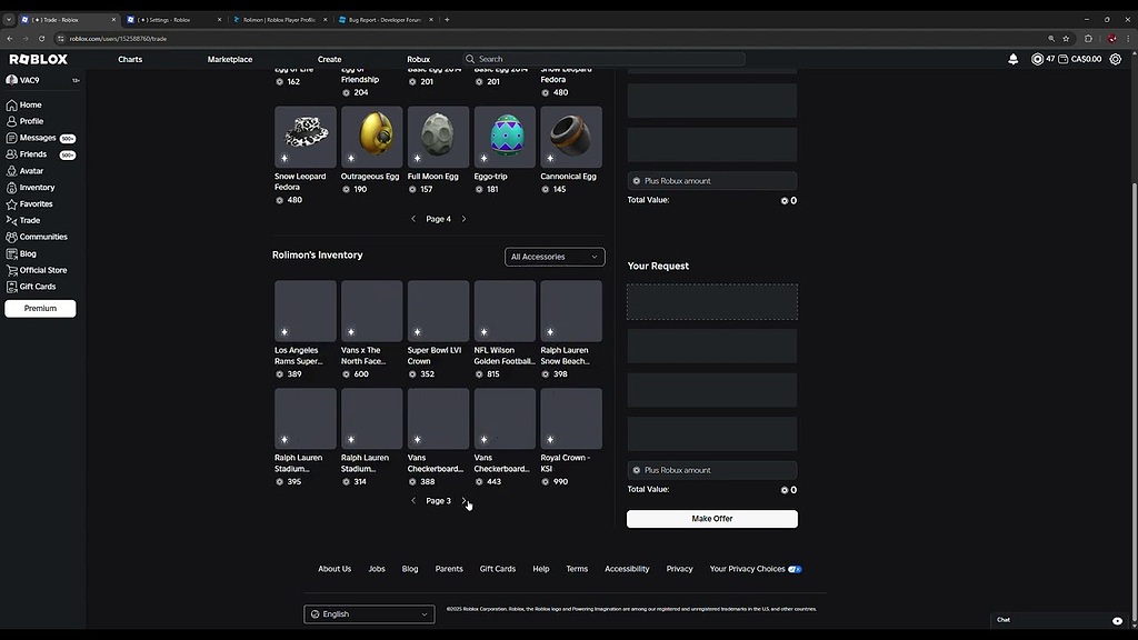 Layered Clothing does not appear in Trade Tab after update - Roblox ...