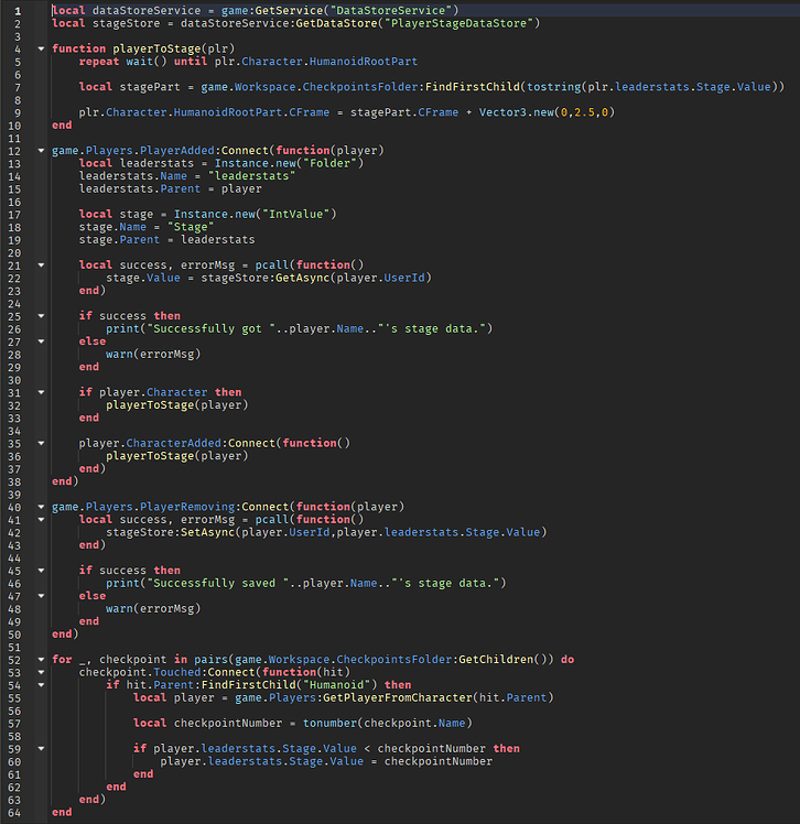 Checkpoint Script doesn't work, kinda - Scripting Support - Developer Forum | Roblox