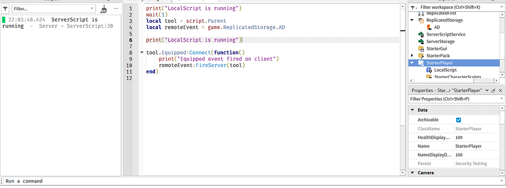 Trouble getting Local Script to run - Scripting Support - Developer Forum | Roblox