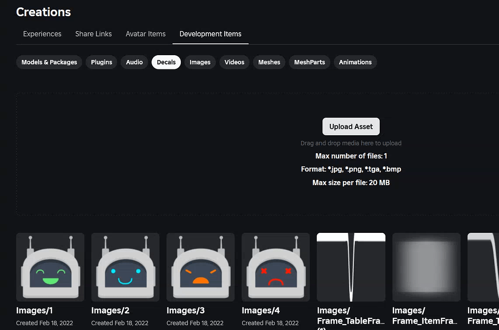 Sometimes drag and dropping images for quick decal uploads does not register the image file ...
