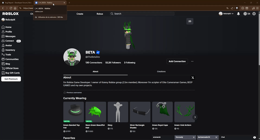 Memory leak when actualising profile - Roblox Application and Website ...