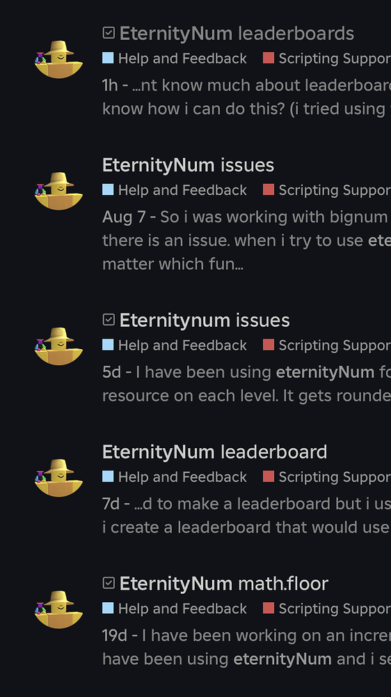 EternityNum leaderboards - Scripting Support - Developer Forum | Roblox