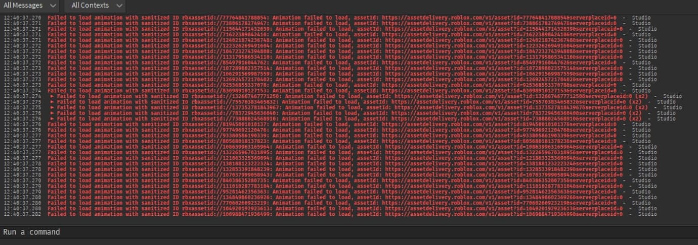 Failed to load animation, sanitized ID error - Platform Usage Support - Developer Forum | Roblox
