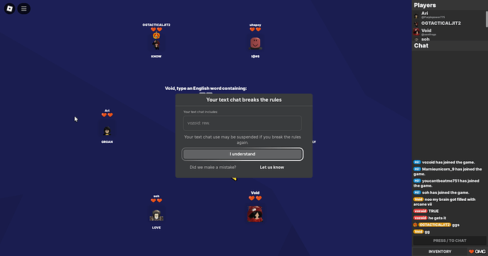 Constant text chat warnings triggered incorrectly when filtering non-chat text - Roblox ...