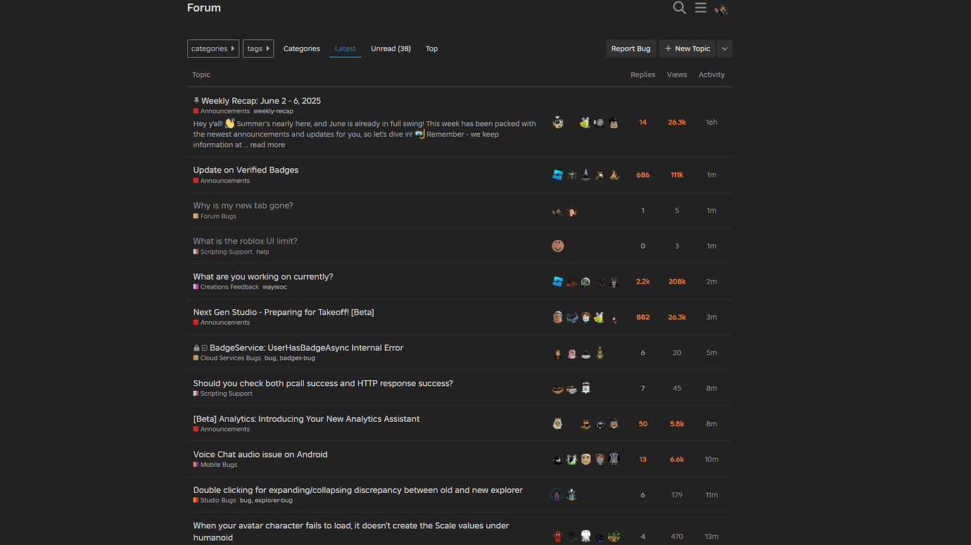 Why is my new tab gone? - Forum Bugs - Developer Forum | Roblox