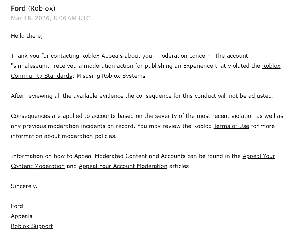 Victim of "Misusing Roblox Systems", will I be able to make new games ...