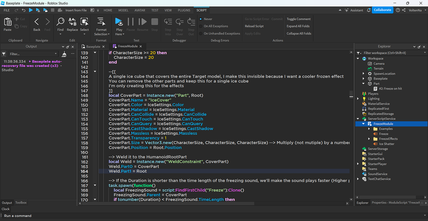 Freeze Module - Make a Cool Frozen Effect - Community Resources ...
