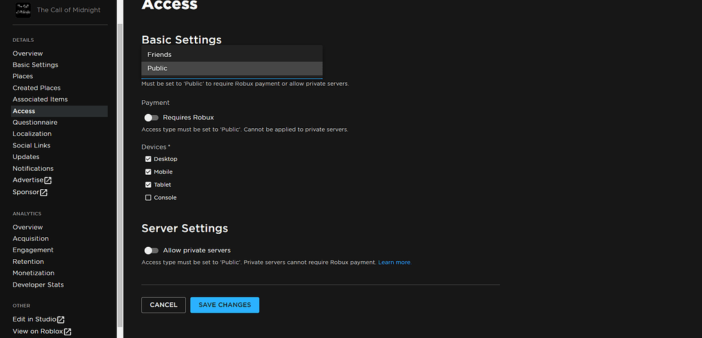 Is there a way to make my game only accessible if you are in the group tied to it? - Platform ...