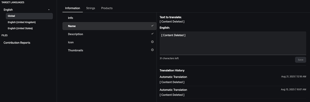Global Source Text is [Content Deleted] and cannot be edited - Roblox ...