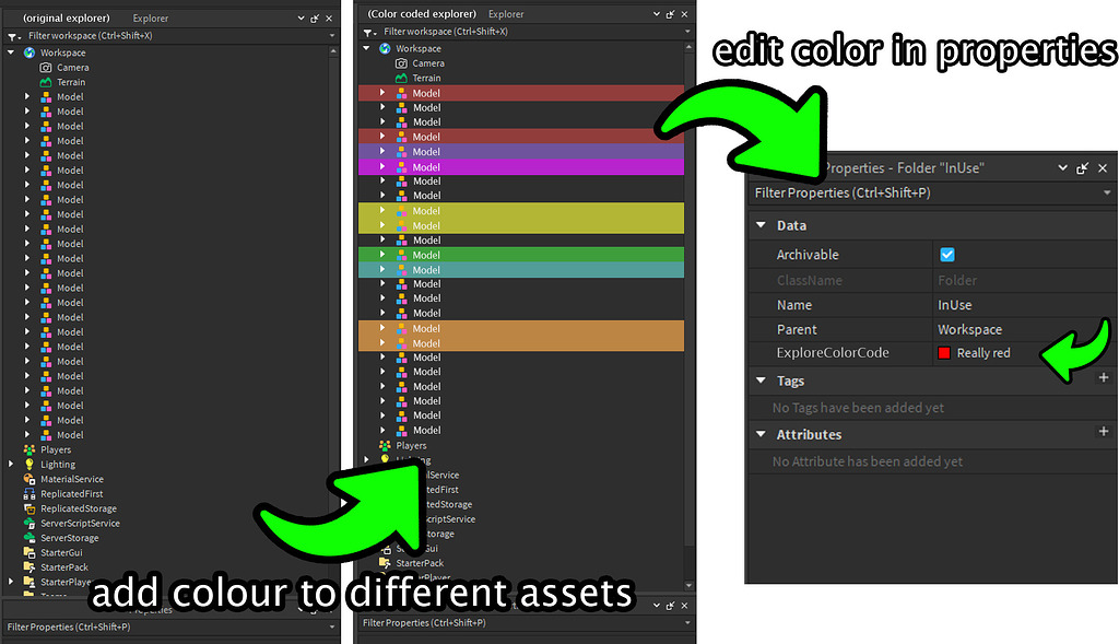 Color Coding Assets in Explorer/Studio - Studio Features - Developer ...