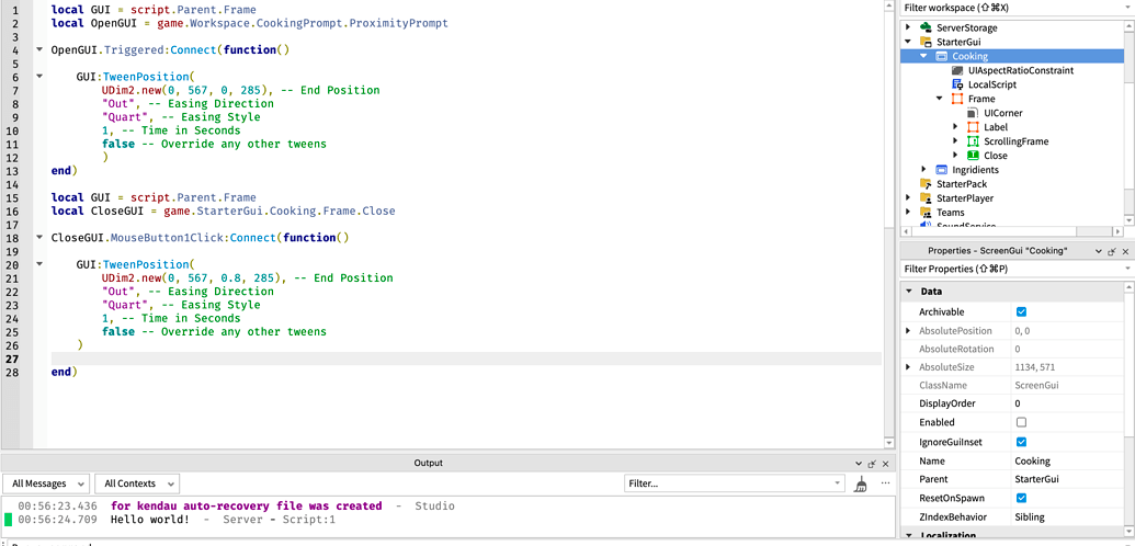 Help With Tweenposition Scripting Support Developer Forum Roblox 