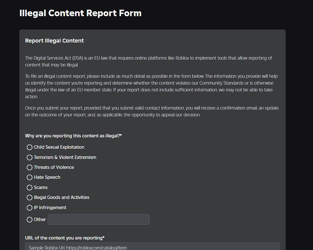 Roblox's Digital Services Act System is being abused by malicious ...